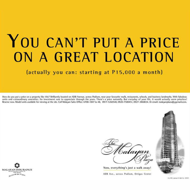2004 Malayan Plaza Great Location print ad